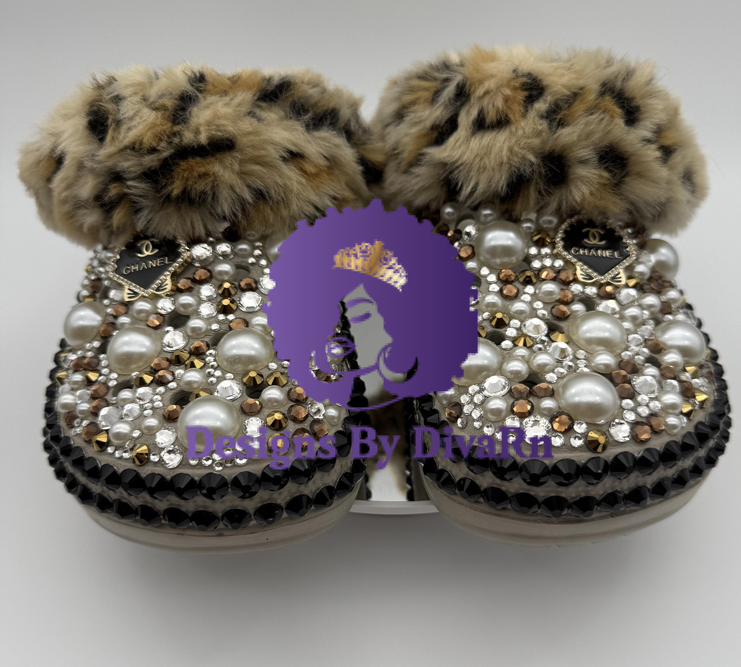 Furry Pearl Embellished Clogs – Designs by DIVA RN
